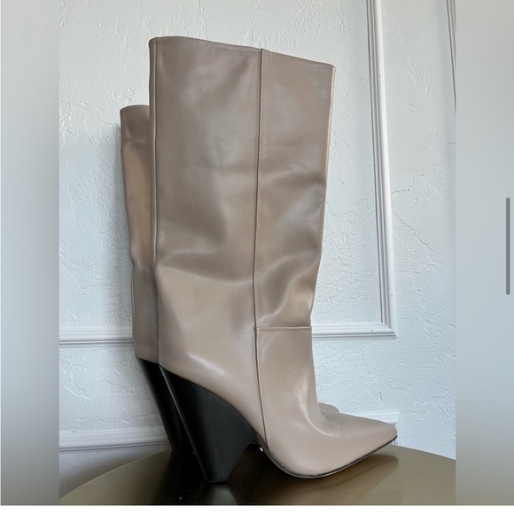 RAYE | Shoes | Raye Angle Boot In Beige Leather | Poshmark
